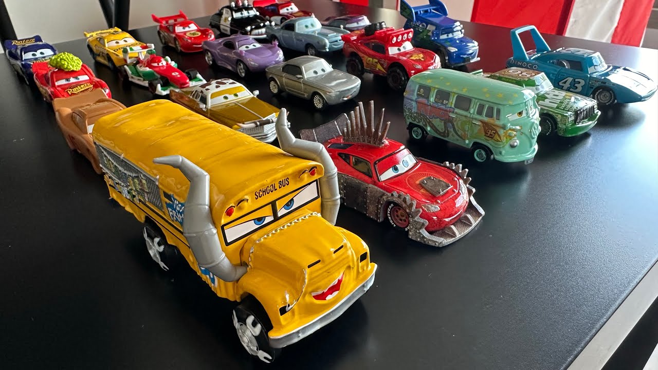 Disney Pixar Cars fall into water: Lightning McQueen, Chick Hicks ...