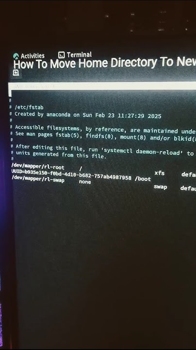 How To Move Home Directory To New Partition Or Disk In Linux - YouTube