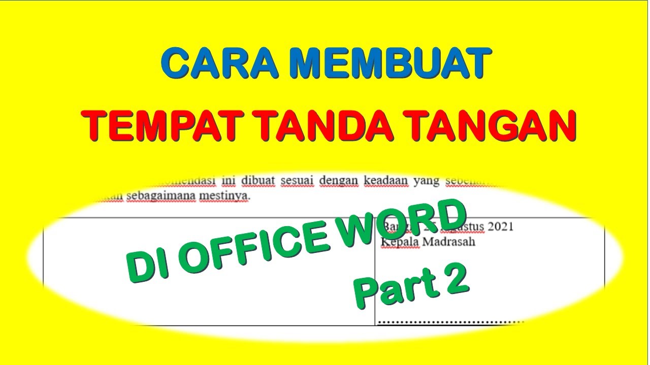 membuat tempat TTD di Ms Word part 2 - YouTube