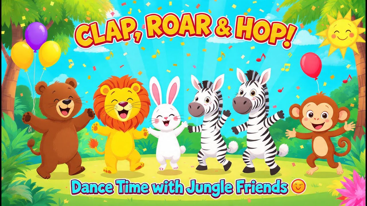 Clap, Roar & Hop! 🎵 The Happy Animal Song for Kids | Dance Time with ...