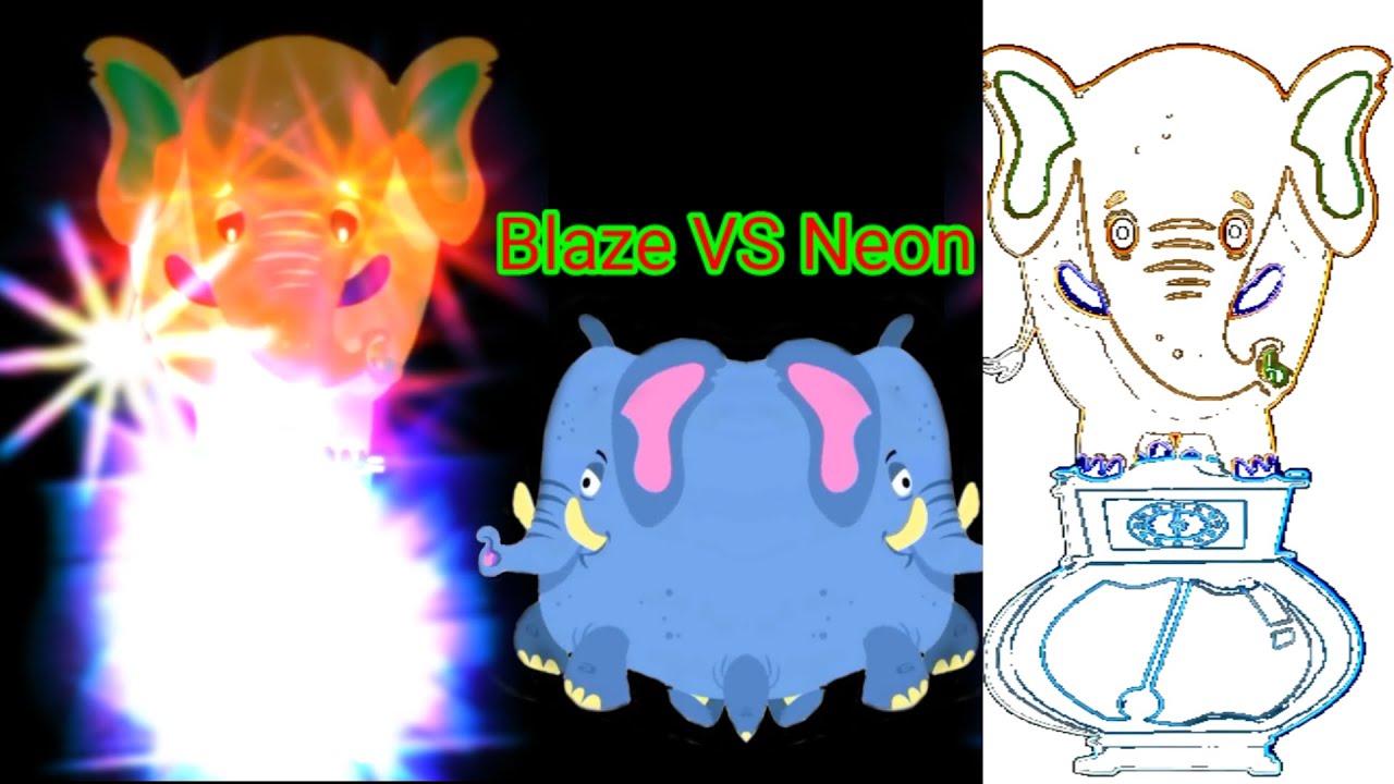 Neon Effect VS Blaze Effect/Normal Elephant Watching/Tutorial Scene ...
