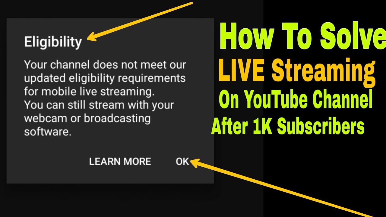How to enable LIVE Streaming On YouTube Channel After 1K Subscribers ...