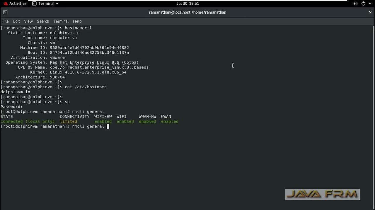 How to set or change static hostname using nmcli command in RHEL 8 - YouTube
