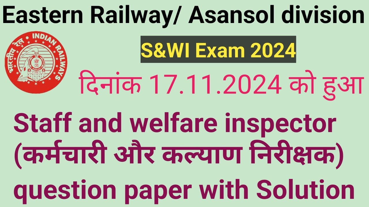 Staff and welfare inspector question paper with answers exam date 17.11 ...