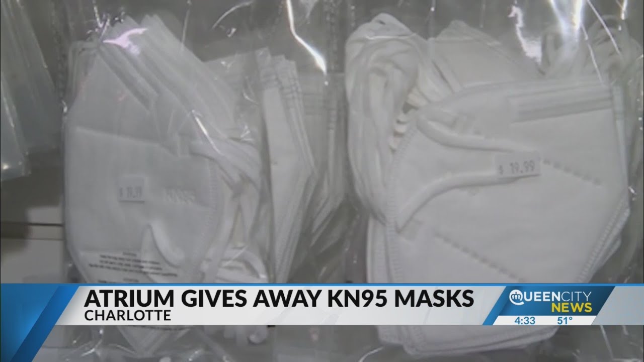 Atrium Health gives away KN95 masks - YouTube