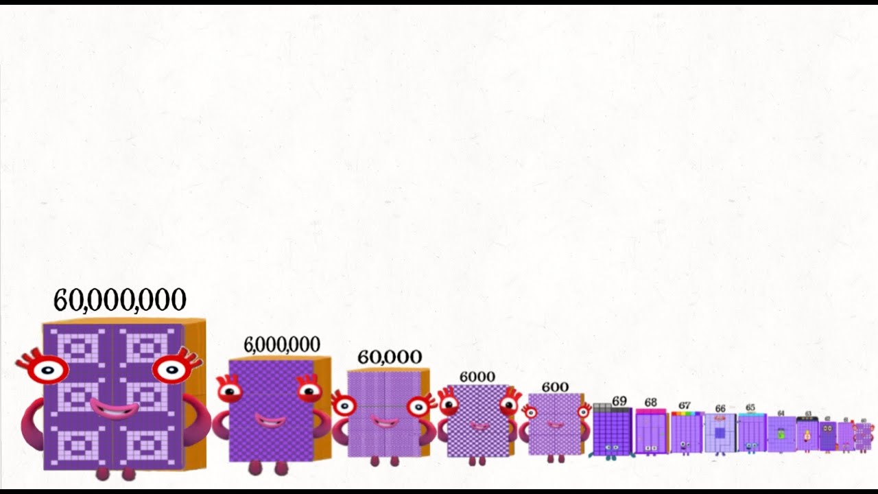 Numberblocks 60 silent sneeze to 69 small to large number and special ...