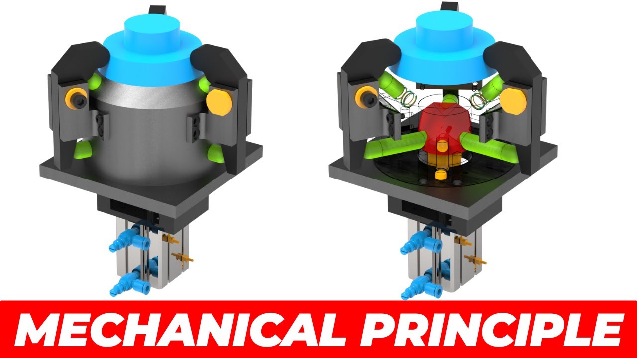 MEchanical Principle - 3 Jaw Chuck Working #machine #mechanism # ...