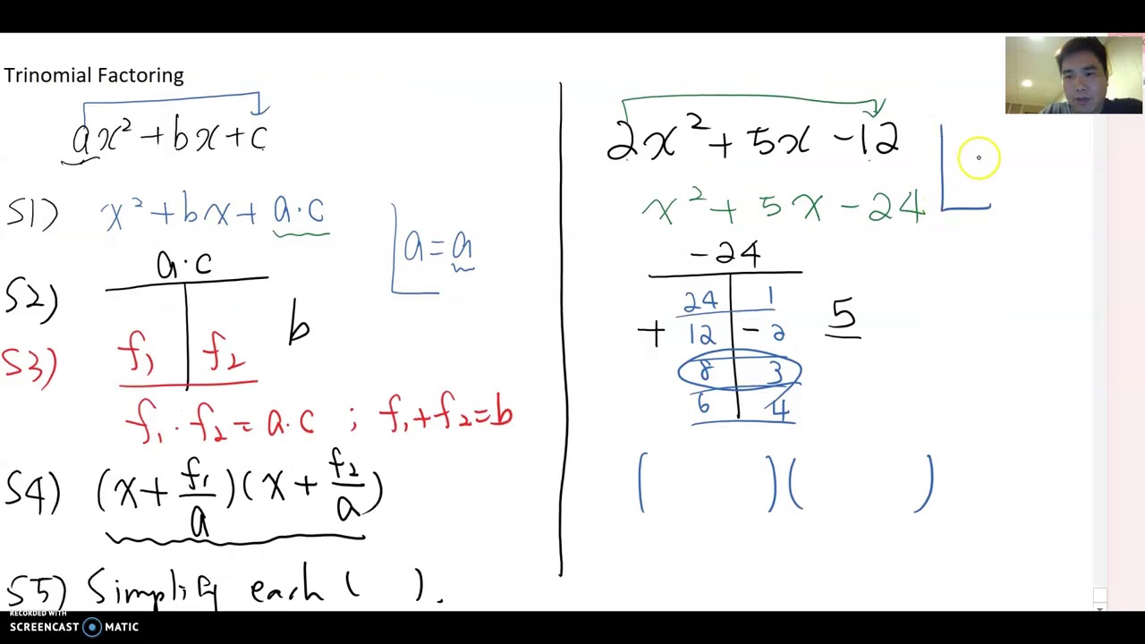 2.1.1 Trinomial Factoring Part 1 - YouTube