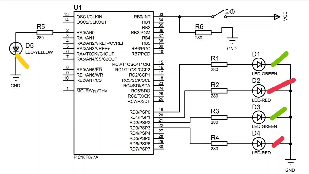 Montage d'interruption RB0 "PIC16F877" - YouTube