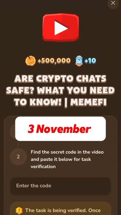 ARE CRYPTO CHATS SAFE? WHAT YOU NEED TO KNOW! | MEMEFI #memefi #code - YouTube