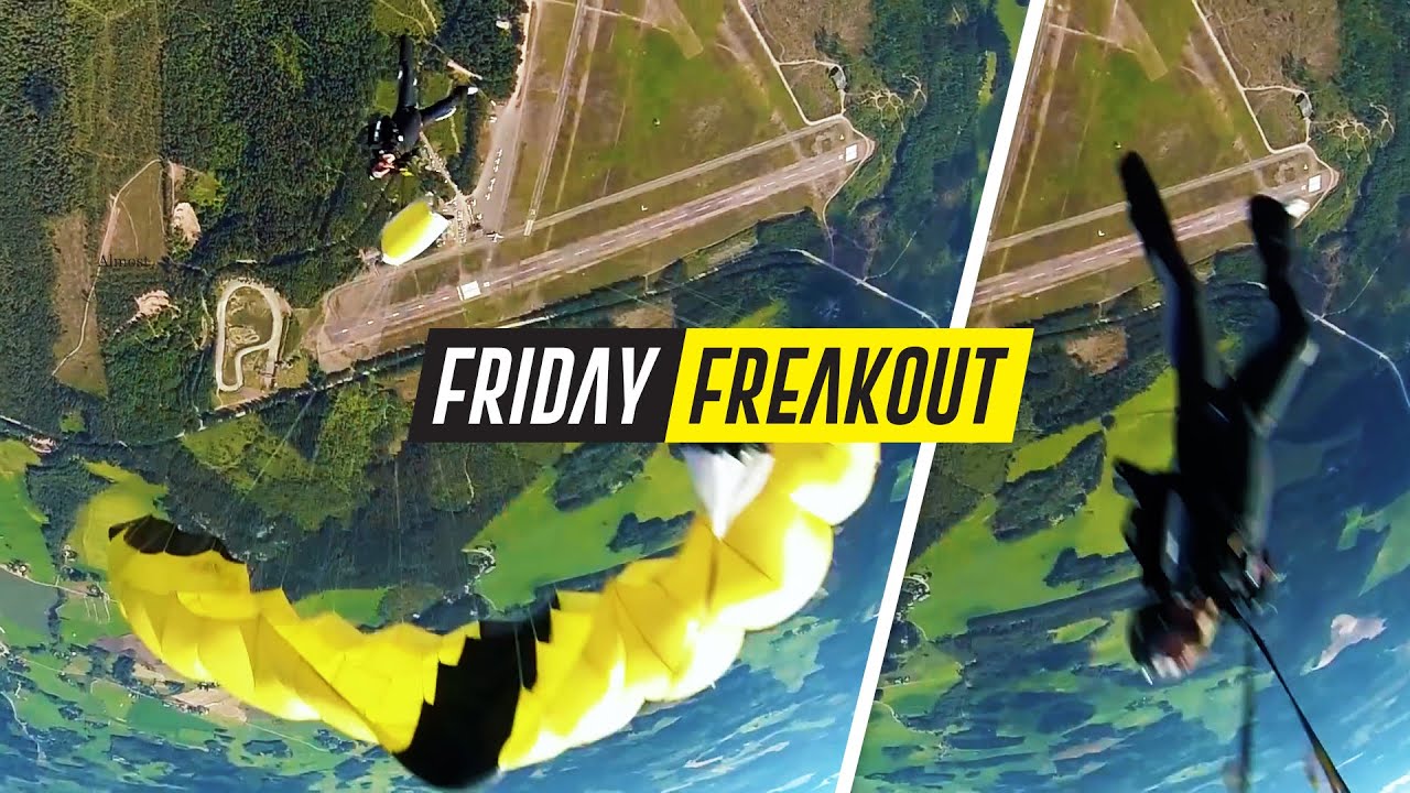 Friday Freakout: Skydiver Avoids Deadly Collision With Parachute In ...