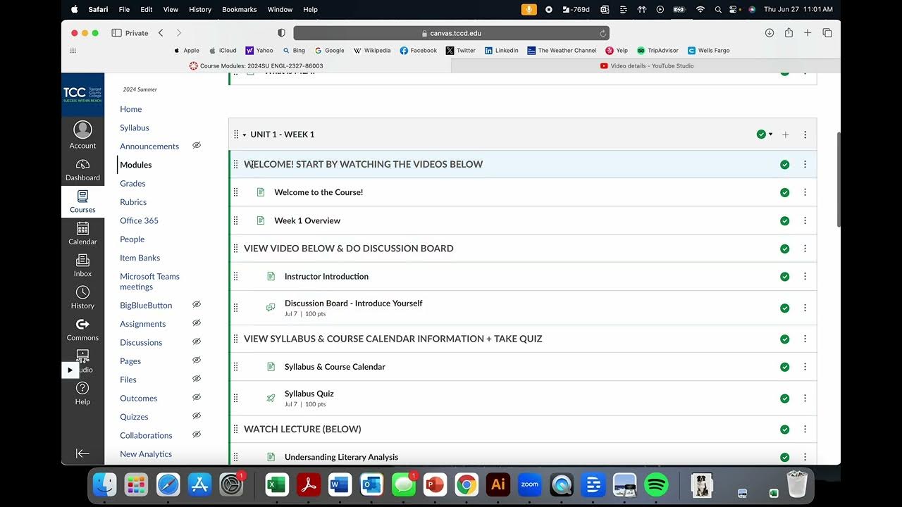 Canvas How To TCC Summer 2024 - YouTube