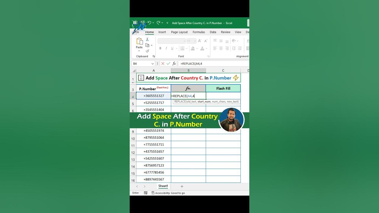 Excel SECRET: Separate Country Code with a SPACE 😮 Excel Tutoring # ...