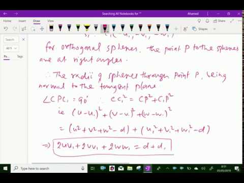 Analytical solid geometry : - ( Orthogonal spheres ) - 82. - YouTube