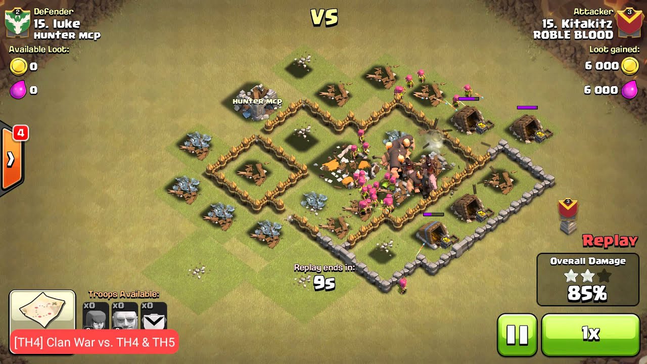[TH4] Clan War vs TH4 & TH5: Basic Attacking Concepts - YouTube