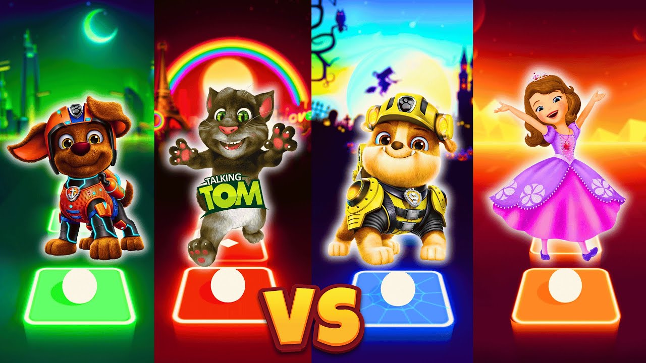 Zuma VS Talking Tom VS Rubble VS Sofia the First | Tiles Hop - YouTube