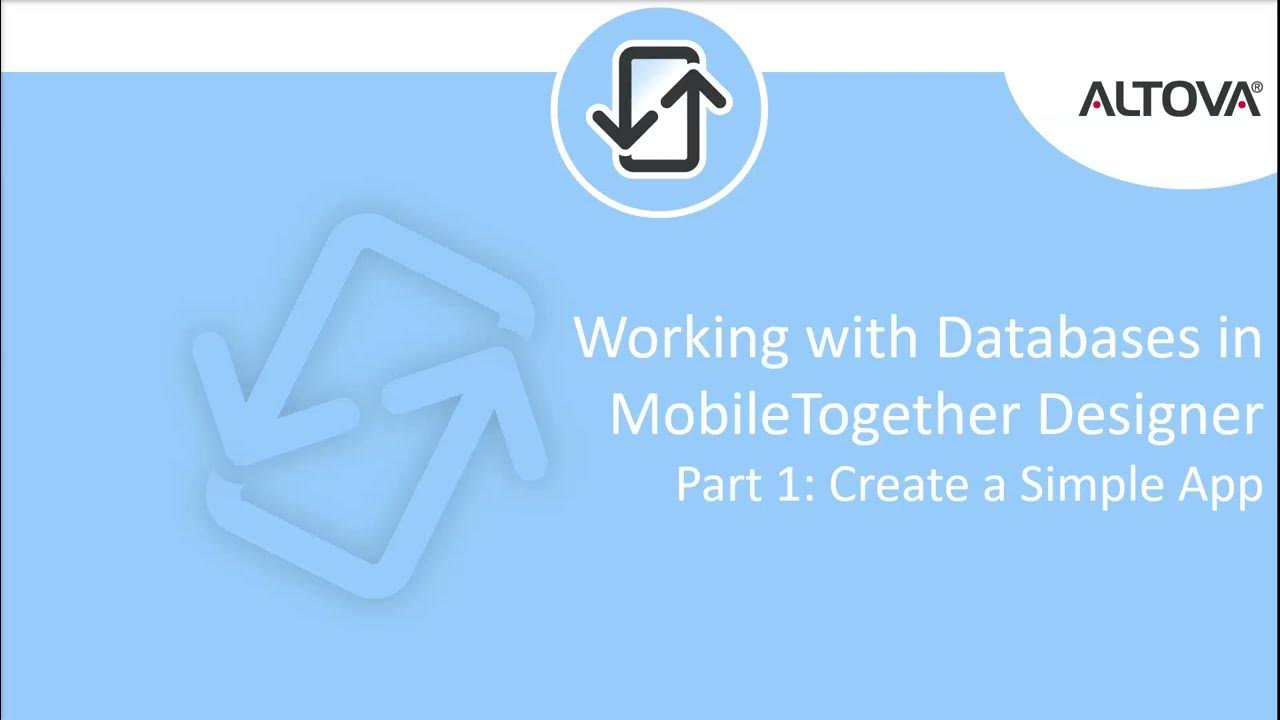 Pt 1: Building a Database Driven App with MobileTogether - YouTube