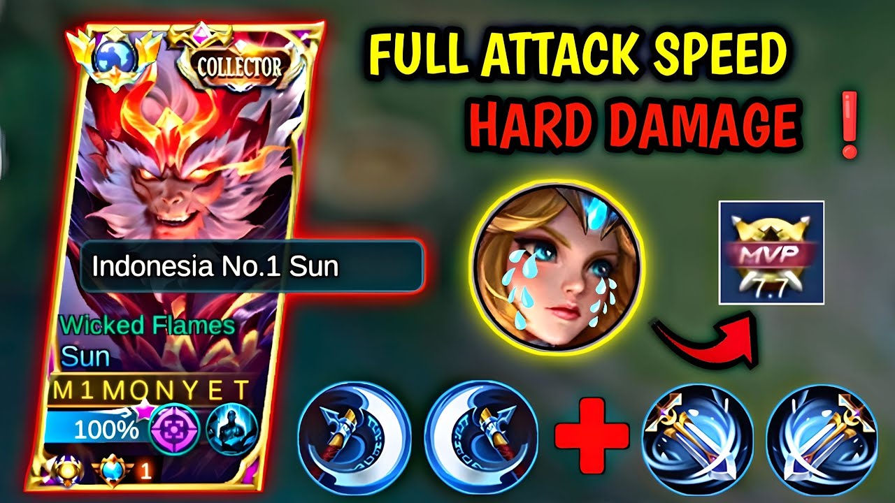 SUN FULL ATTACK SPEED EMANG OVER POWER😈| BUILD SUN TERSAKIT | MOBILE ...