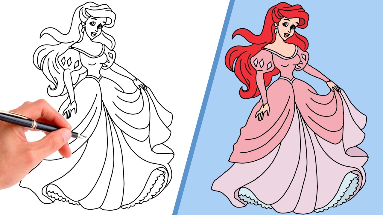 Tutorial Para Dibujar La Sirenita Como Dibujar Princesas