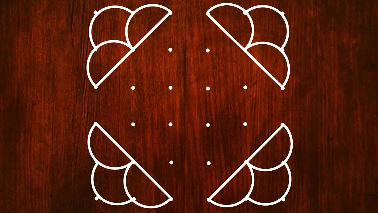 Easy 6x6 Dots Rangoli Design || Simple Kolam Design || Rangoli Design ...