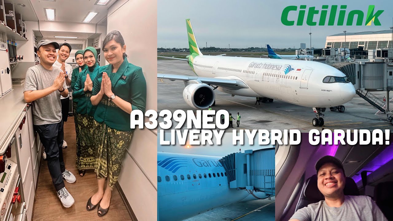 RARE! Terbang Naik Pesawat BESAR CITILINK A330-900NEO Livery Hybrid Garuda Indonesia QG 666 CGK ...