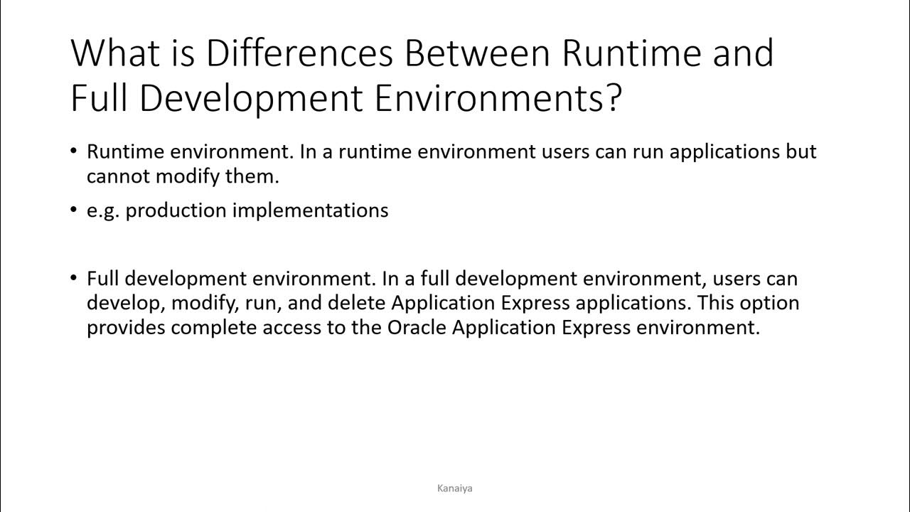 What is Oracle Apex Differences Between Runtime and Full Development ...