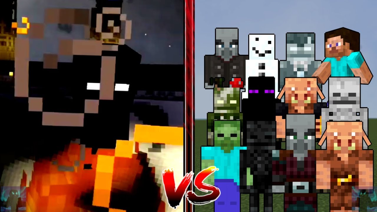 NULL vs every mob, all mobs, Herobrine | Minecraft PE Mob Battle - YouTube