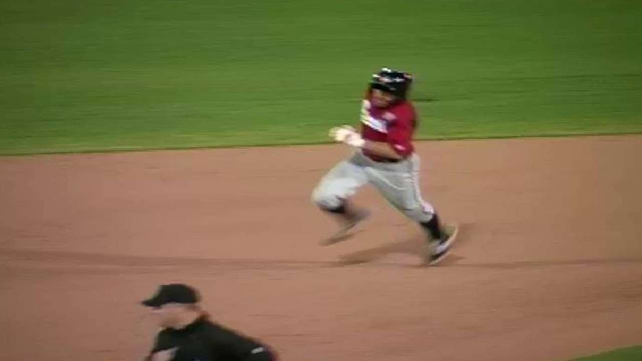 Kevin Mattison triples for the Sounds - YouTube