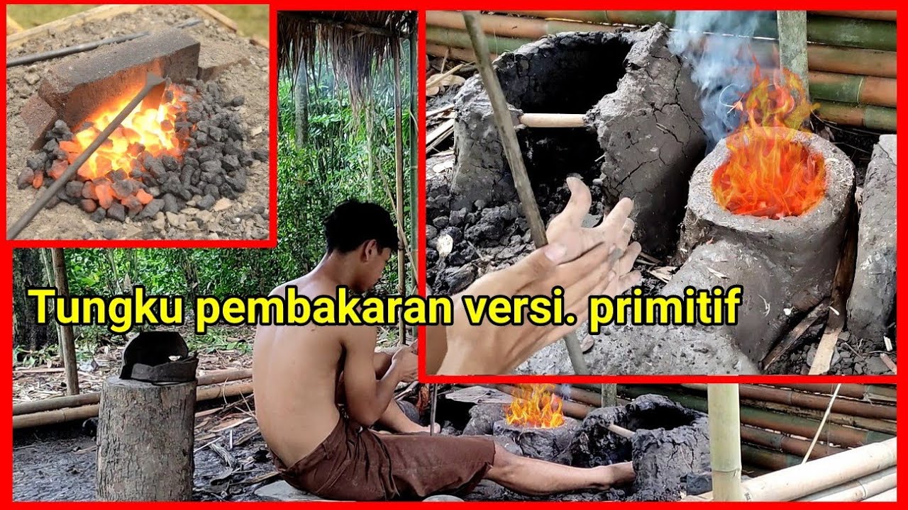 tungku pembakaran atau tempat lebur logam, versi primitif - YouTube