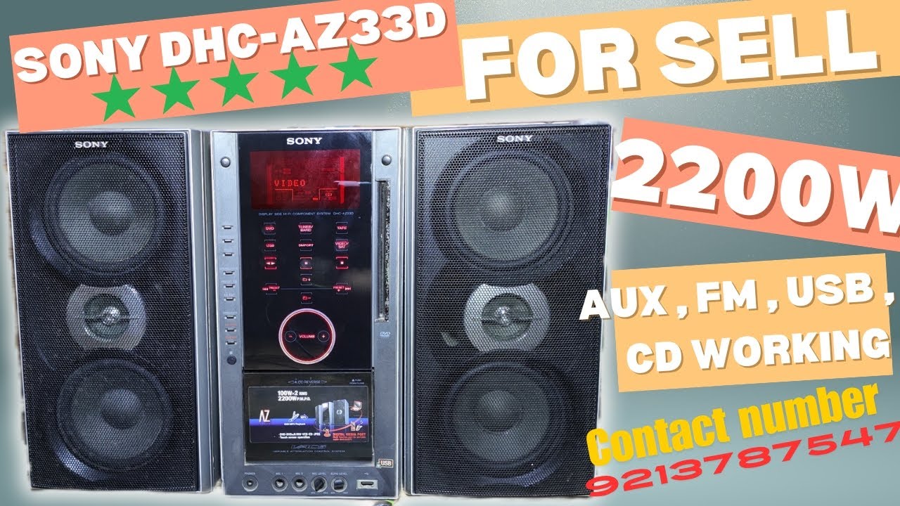 Sony DHC-AZ33D sold out 2200w 9213787547 3WAY SPEAKER aux fm usb cd ...