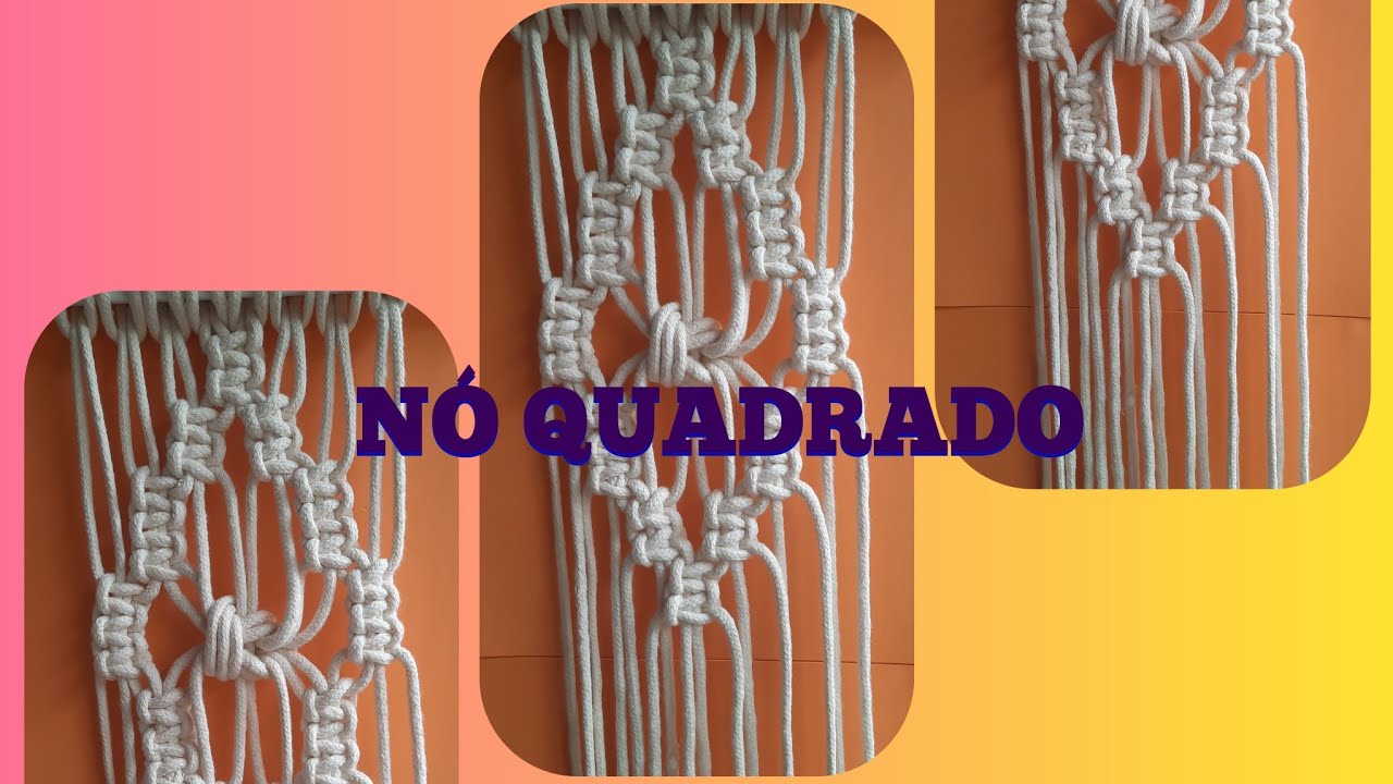 Macrame: Nó quadrado . Imagina esse detalhe onde você quiser. Deixa sua ...