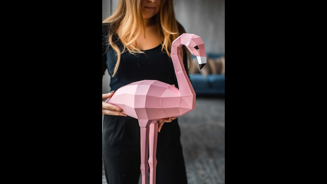 PaperCraft FLAMINGO 3D kit Low Poly PaperCraft 3D Origami DIY Paper ...