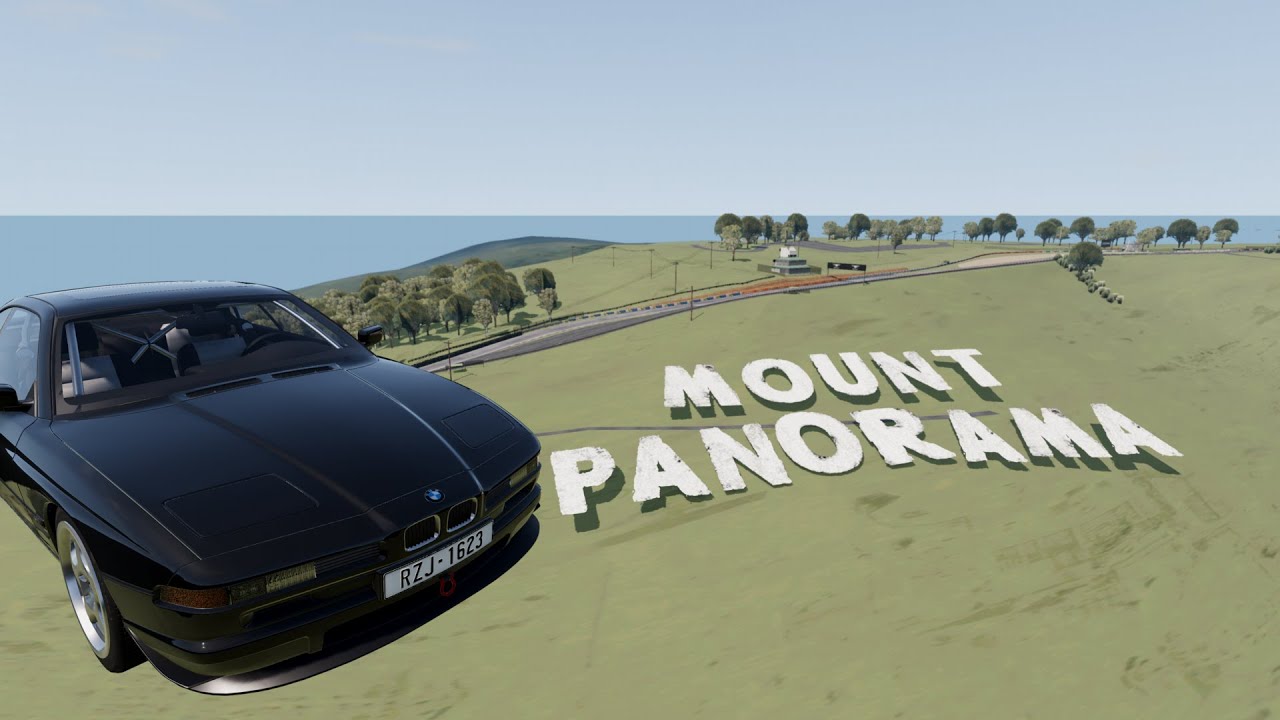 One lap Mount Panorama on BMW 850 E31. BeamNG.drive - YouTube