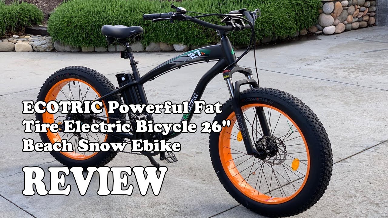ECOTRIC Powerful Fat Tire Electric Bicycle 26" Beach Snow Ebike Review ...