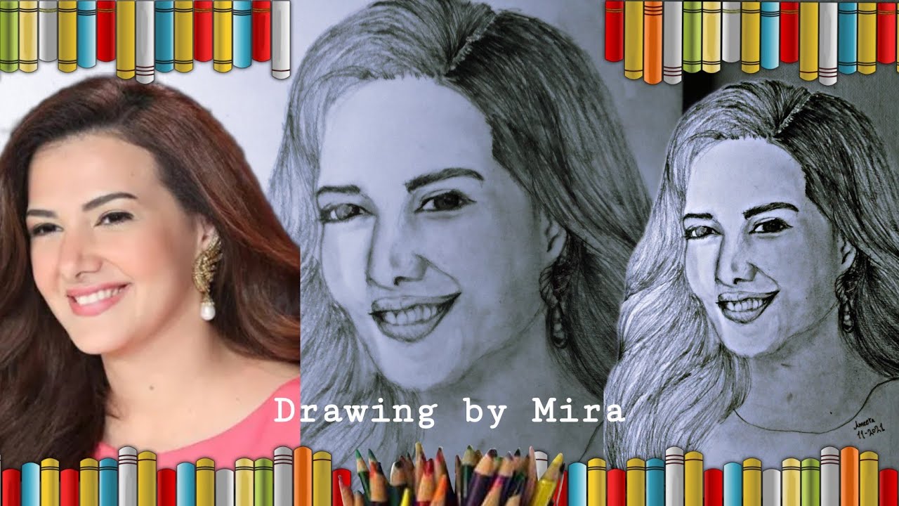 How I draw Donia Samir Ghanem | كيف ترسم دنيا سمير غانم | Art by Mira ...