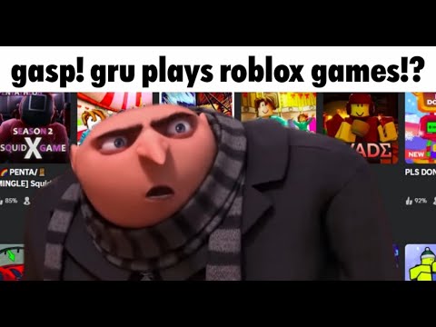 gasp! gru plays roblox games!? - YouTube