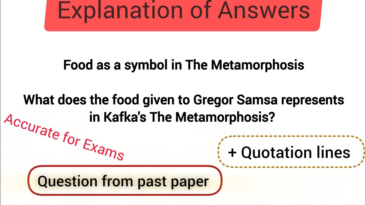 The Metamorphosis, Explanation of Food as a symbol (by Franz Kafka ...