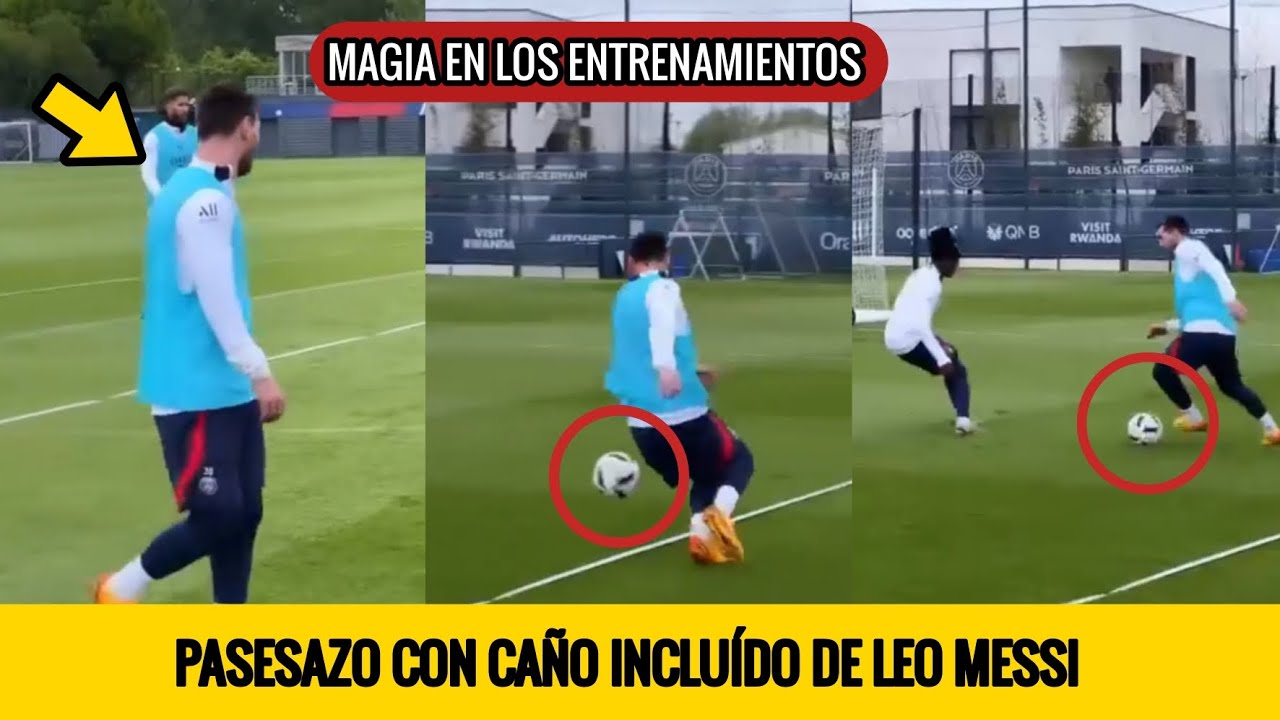 LEO MESSI EN LOS ENTRENAMIENTOS CON EL PSG - CONTROL Y PASESAZO CON ...
