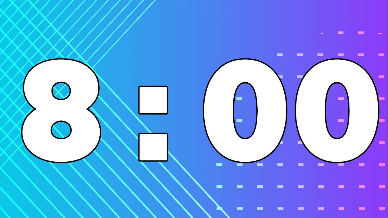 8:00 Countdown Timer - Blue to Purple Geometric Fusion - YouTube
