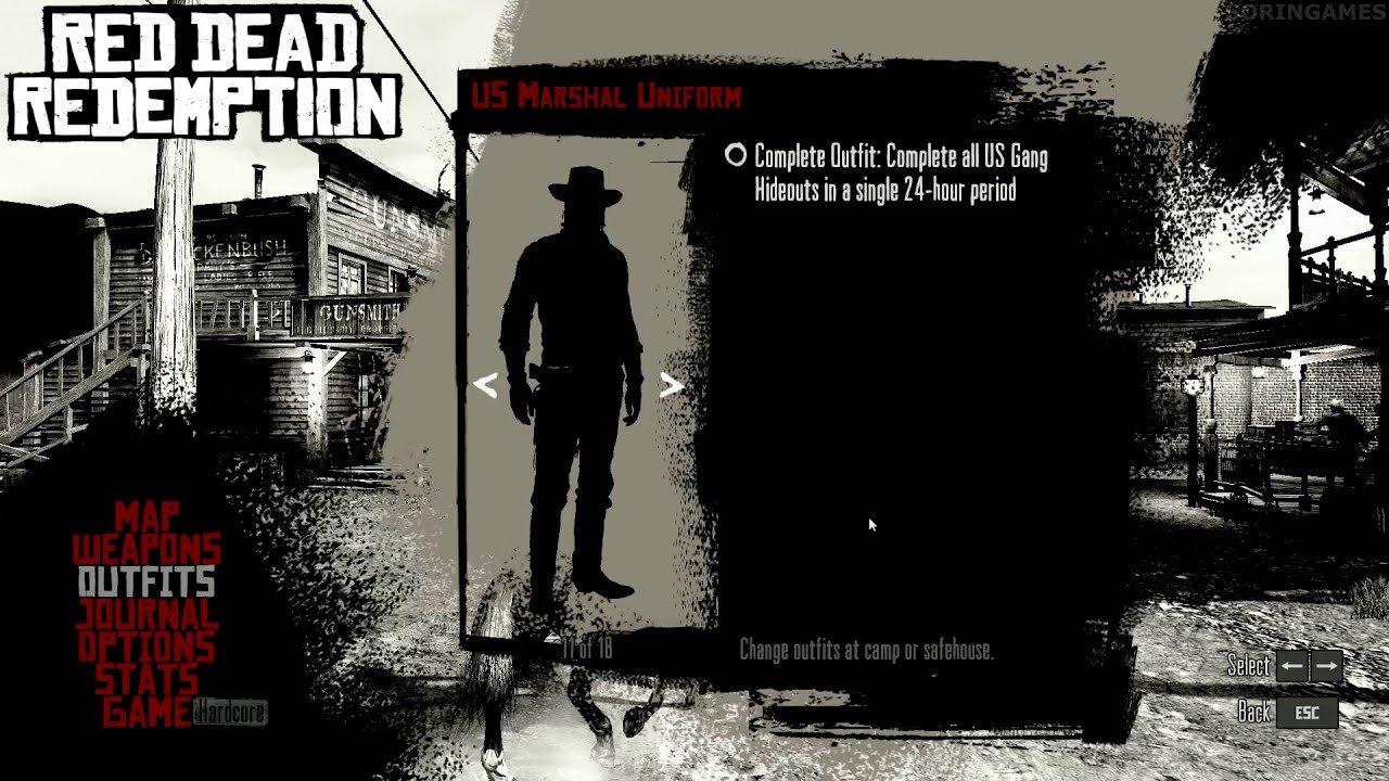 Red Dead Redemption - US Marshal Uniform Outfit (HD,60fps) - YouTube