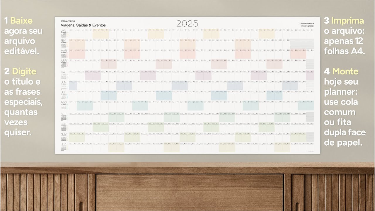 Como montar o seu planner mural 2025 motivacional em casa com apenas 12 ...