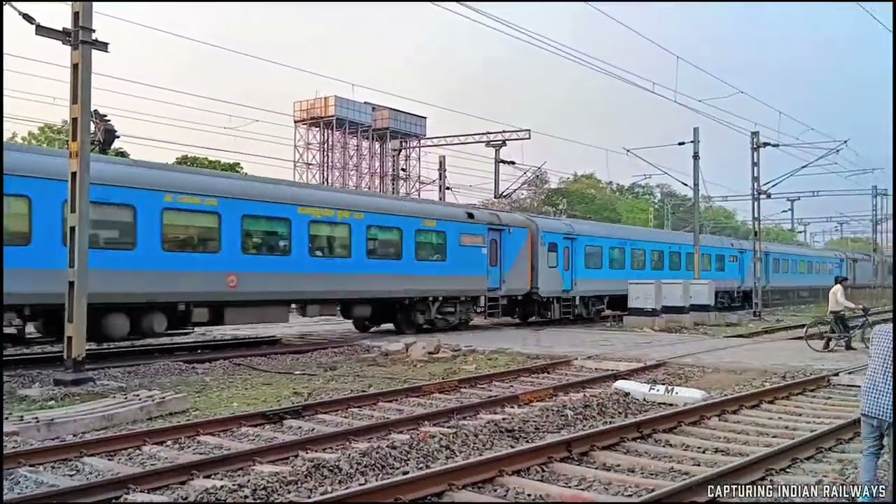 High Speed Train Crossing Railroad Crossing | Level Crossing | Indian ...