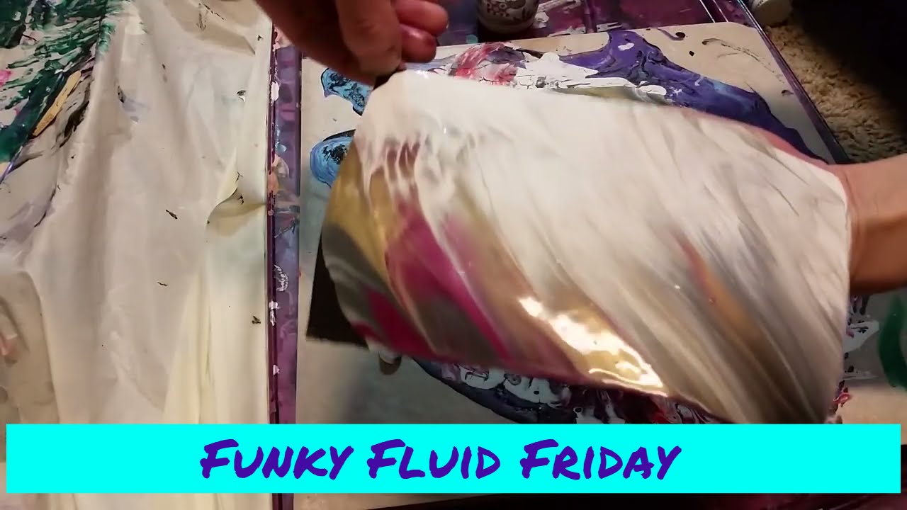 Funky Fluid Friday #4 Fluid acrylic dip on 2 types of paper. - YouTube
