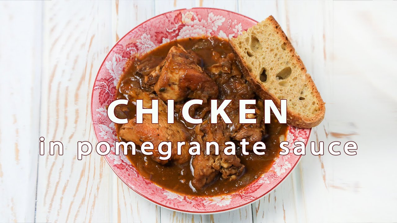 Chicken stew in pomegranate juice, Georgian chicken kalia ქათმის ყალია ...