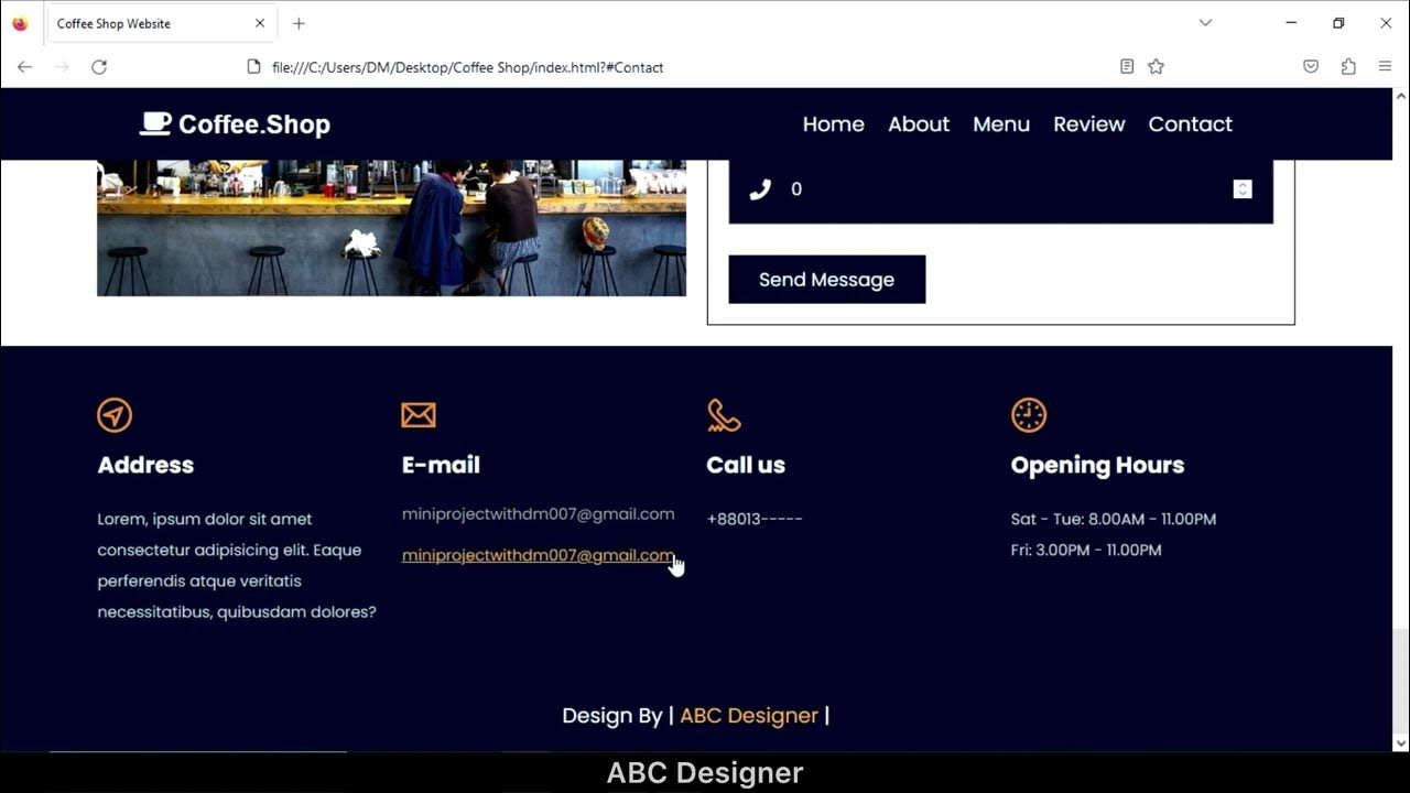 How to make Responsive Footer| Complete Coffee Shop Website design Using HTML/CSS JS. #Part05 ...