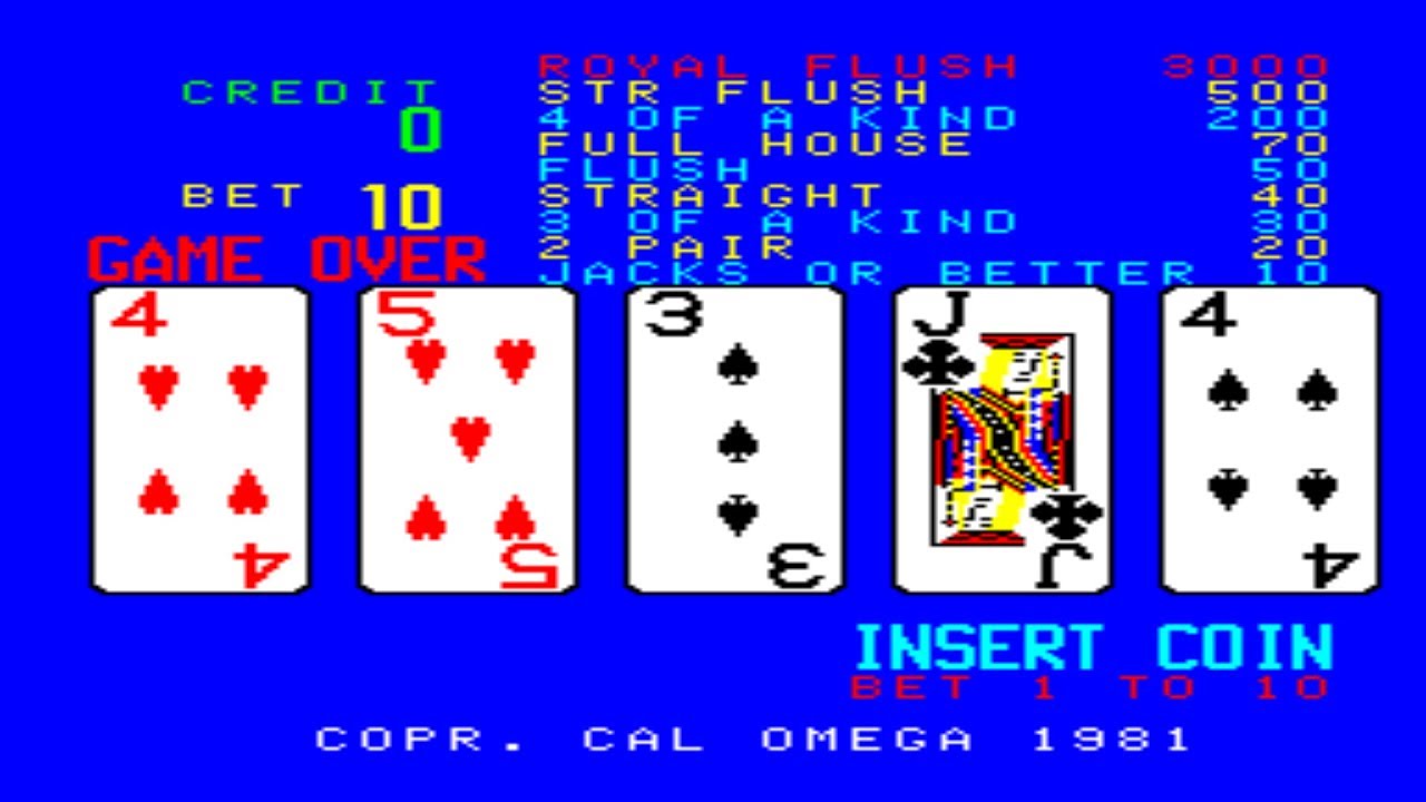 Gaming Draw Poker (Arcade) - YouTube