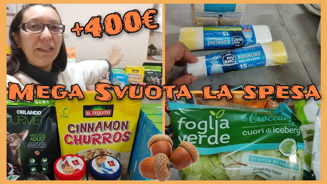 MEGA SVUOTA la SPESA🛒+400€😱 x 9 persone☺️ EUROSPIN, LIDL, BENNET e ...