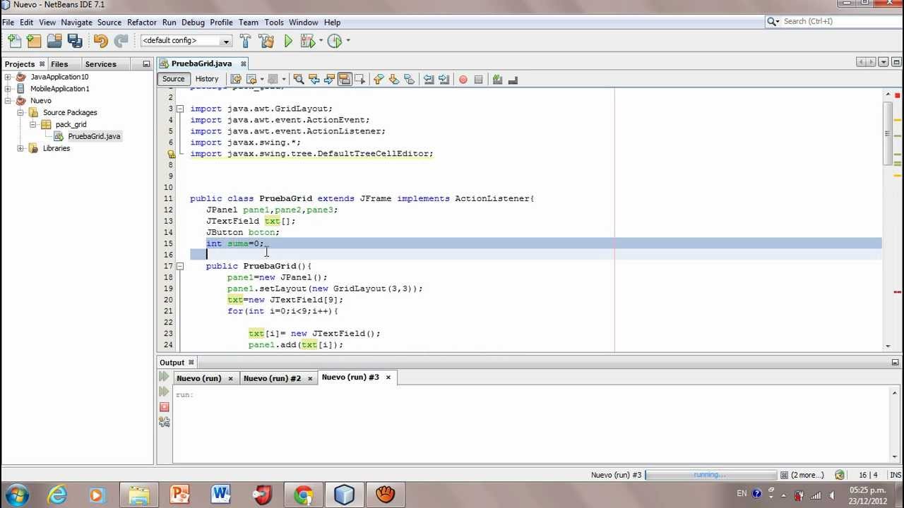 Ejemplo de GridLayout y Arreglo de Objetos - YouTube