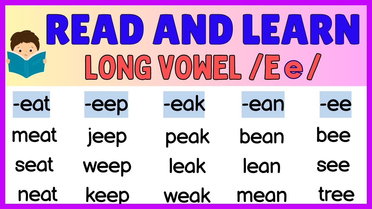 LEARN TO READ -- LONG SOUND WORDS - PHONICS - LONG / Ee/ - FOR ...