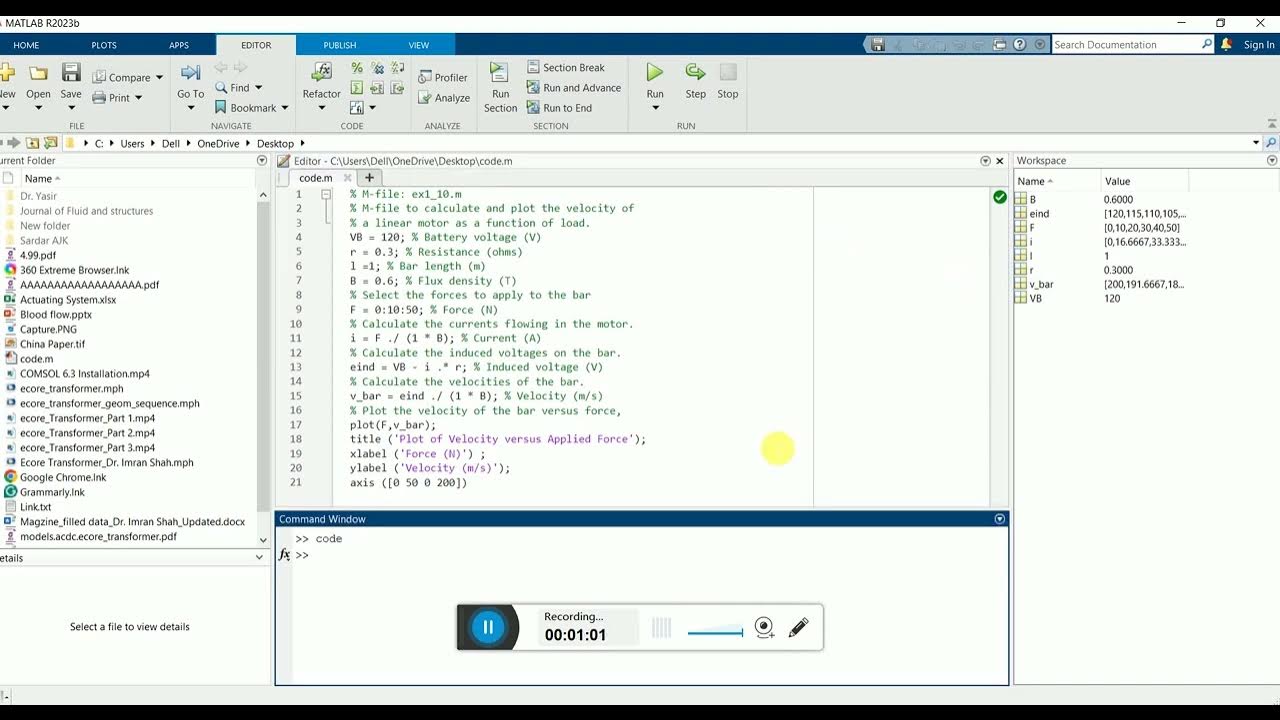 Matlab code for solving Electric Machines problem - YouTube